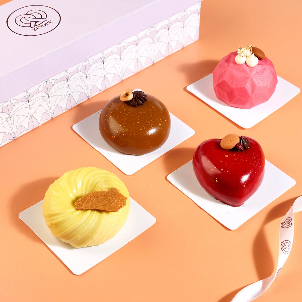 Assorted Box of 4 Mini Cakes – Zinque Patisserie